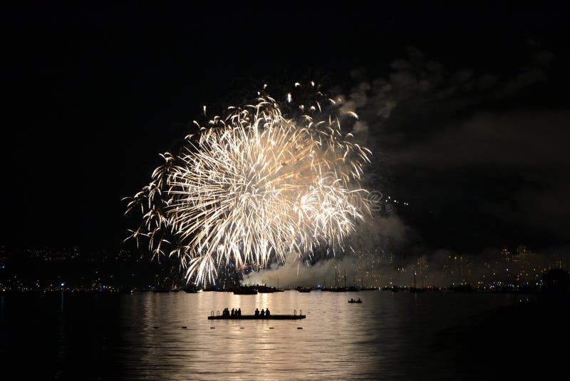 Fireworks Over Water stock photo. Image of black, festivity - 36334712