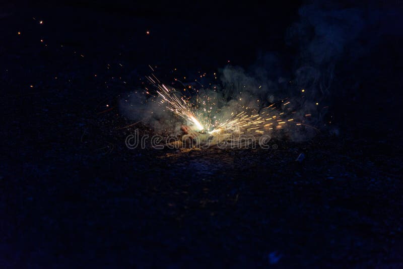 Fireworks in the Parking Lot Stock Image - Image of sparkle, fire: 95734701