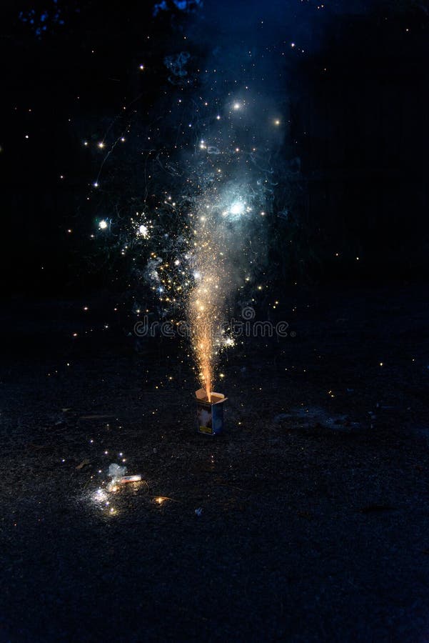 Fireworks in the Parking Lot Stock Photo - Image of sparkle, fire: 95734728