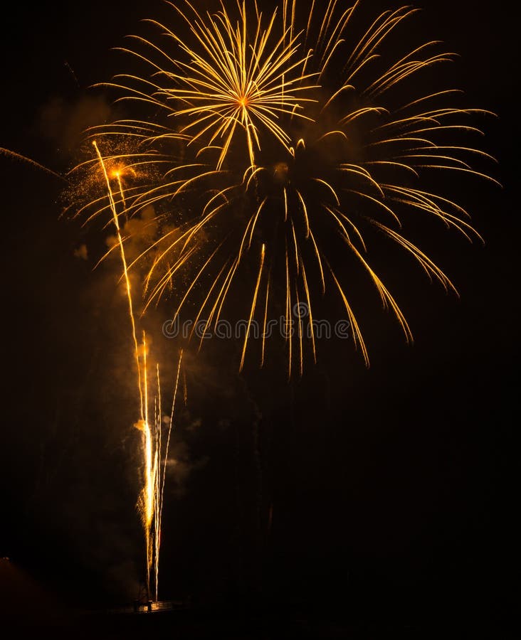 Fireworks in Patras, Peloponnese, Greece Stock Image - Image of beauty ...
