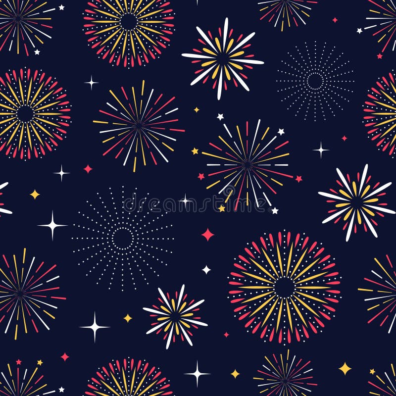 Fireworks Pattern Background for New Year Celebration Stock Vector ...