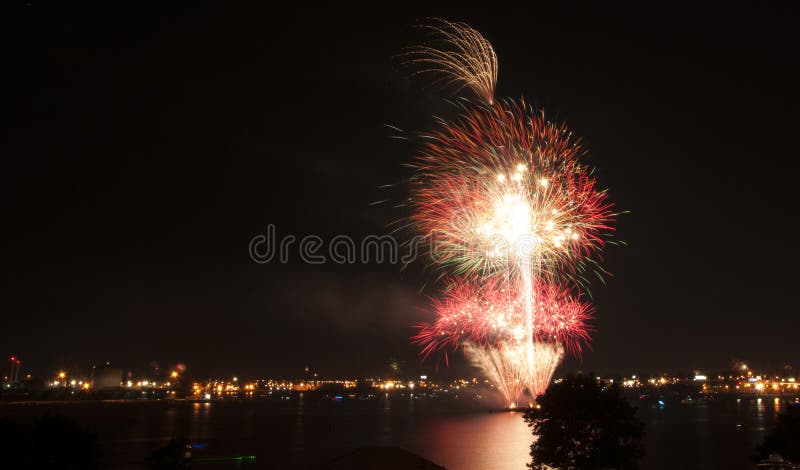 Fireworks Providence stock image. Image of trail, rhode - 42240665