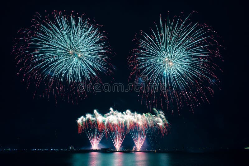 Fireworks on pyro musical stock image. Image of pyrotechnics - 117921127