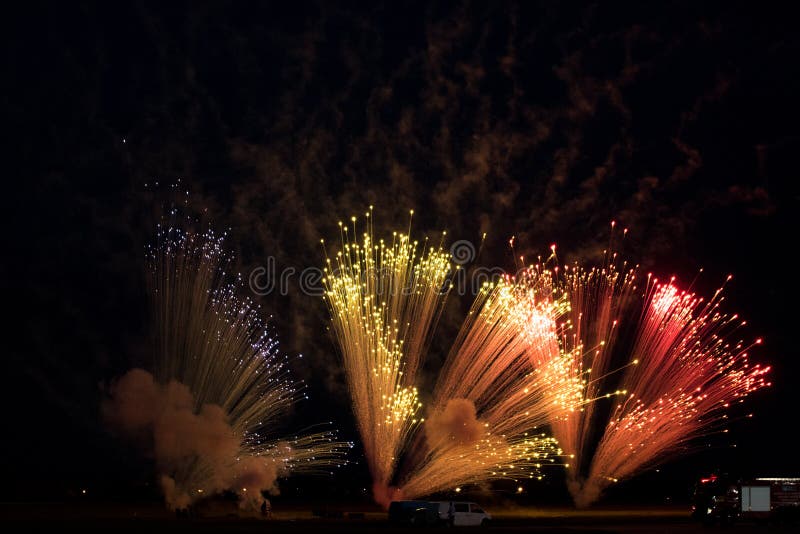 Fireworks Pyrotechnics in the Sky Stock Photo - Image of holiday ...