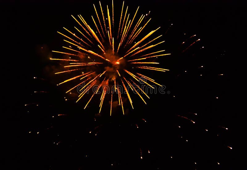Fireworks : red, golden stock image. Image of summer - 42511017