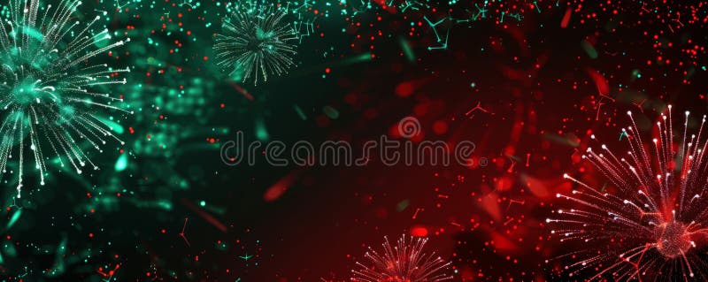 Fireworks Red Green Illuminating Night Ample Space Below Text Messages ...