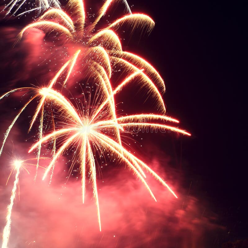 Fireworks red and yellow stock photo. Image of carnival - 36847326