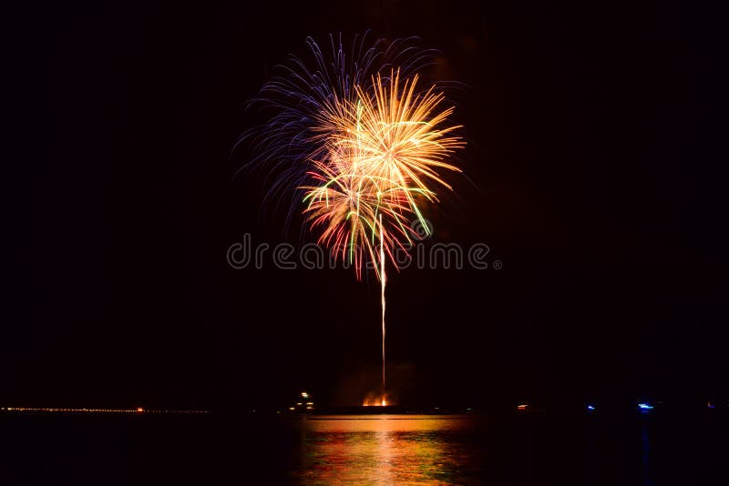 Array of Fireworks Burst in Portrait Orientation Stock Image - Image of ...