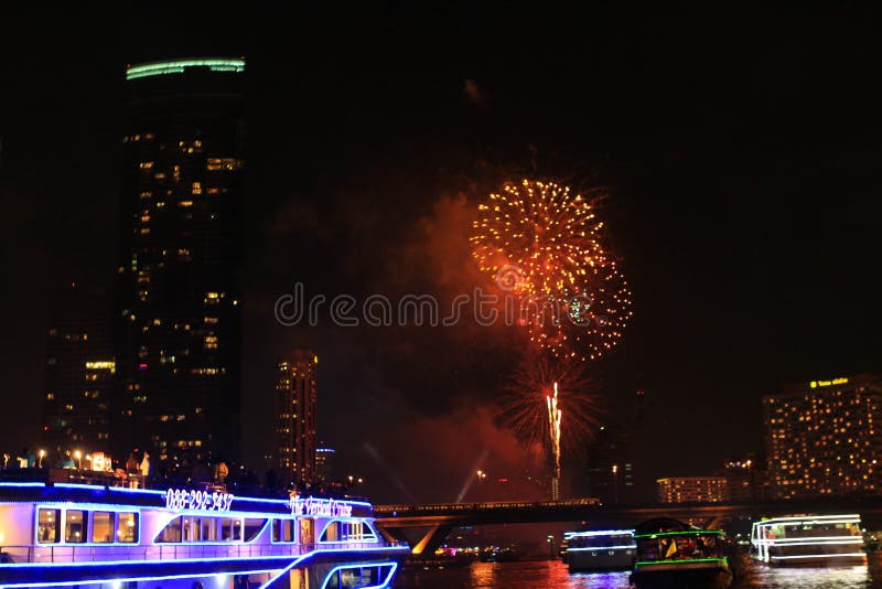 Fireworks ,river,Firework in the River, Editorial Photography - Image ...