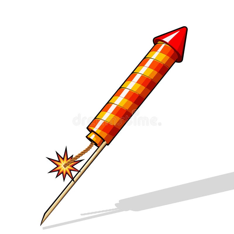 Burning Fireworks Rocket Stock Illustrations – 352 Burning Fireworks ...