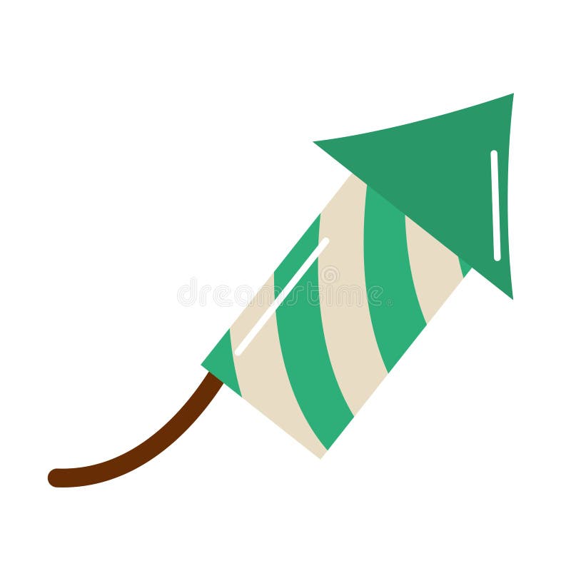 Fireworks Rocket Celebration Cartoon Flat Icon Stock Vector ...