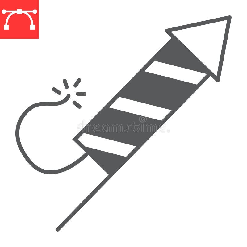 Fireworks Rocket Glyph Icon Stock Vector - Illustration of year ...