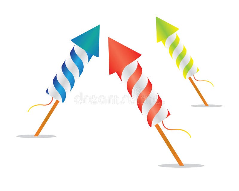 Fireworks Rocket Line Icon, Flying Firecrackers Stock Vector ...