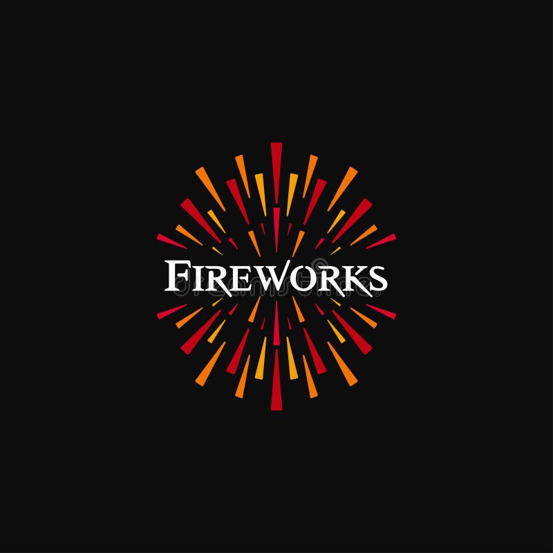 Fireworks Rocket Logo Design. with Firecracker and Sparks Symbol Stock ...