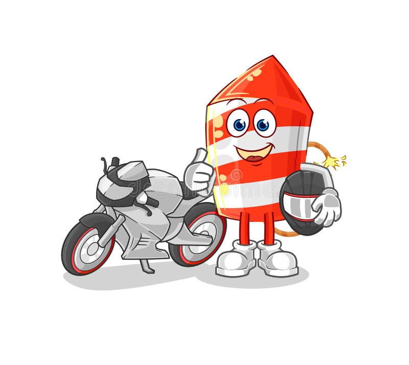 Fireworks Rocket Racer Character. Cartoon Mascot Vector Stock Vector ...