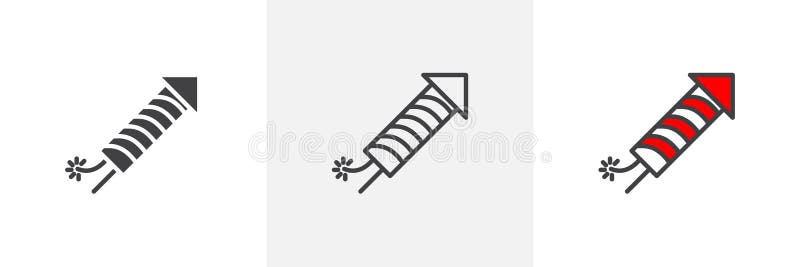 Fireworks Rocket Sign Icon Set. Safety for Fireworks Use with Firework ...