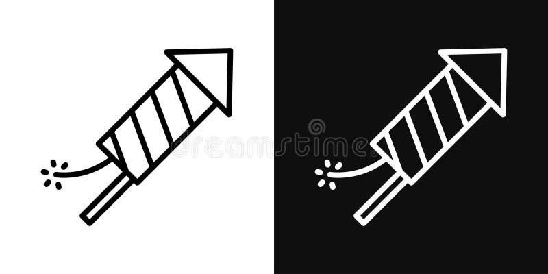 Fireworks Rocket Sign Icon Set. Safety for Fireworks Use with Firework ...