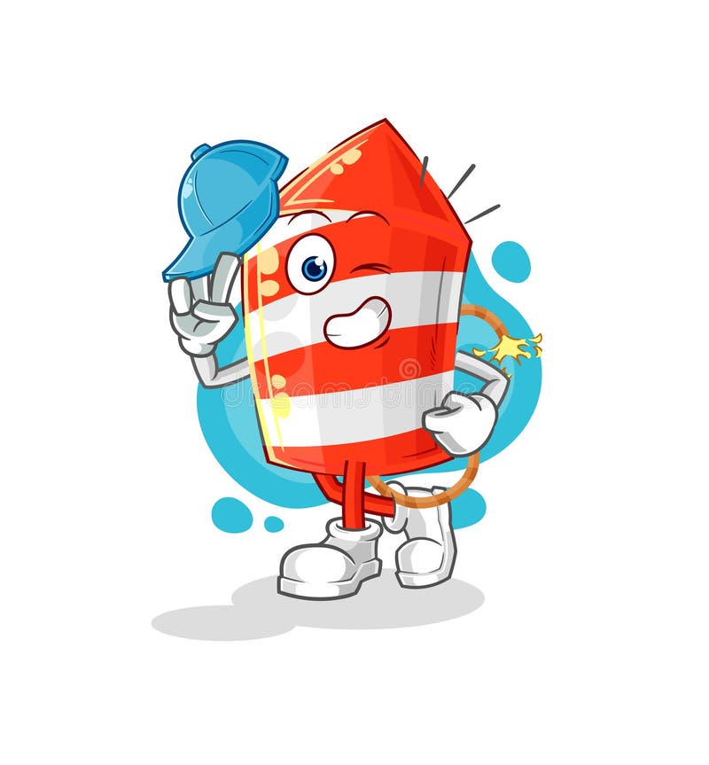 Fireworks Rocket Young Boy Character Cartoon Stock Illustration ...