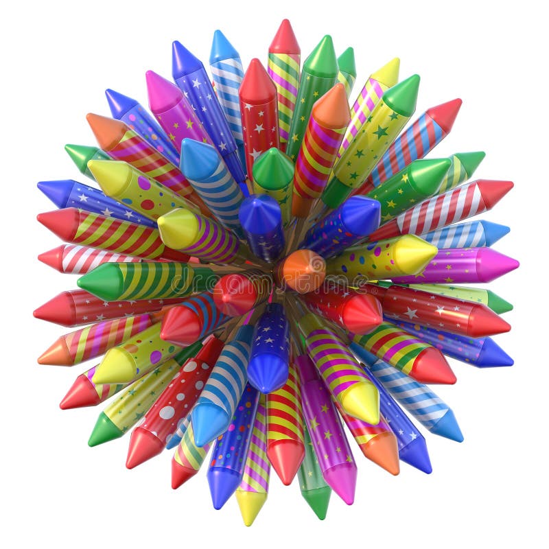 Fireworks rockets stock illustration. Illustration of fire - 28643509