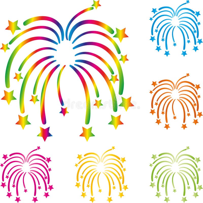 Fireworks, Rockets, Explosion, Template, Set, Design Stock Vector ...