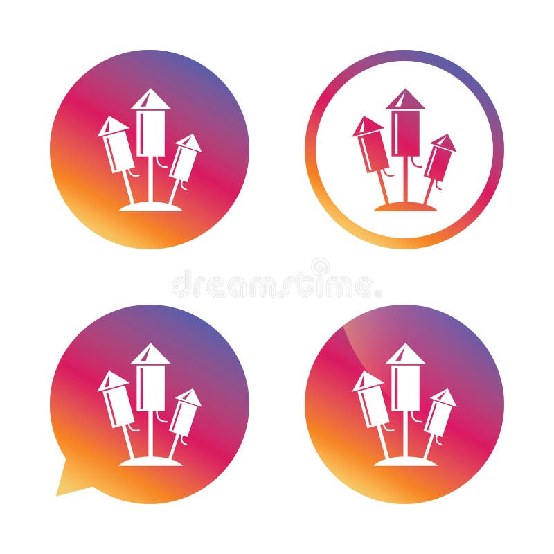 Fireworks Rockets Icon. Explosive Pyrotechnic. Stock Illustration ...