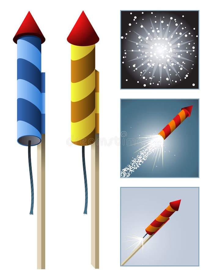Firework rockets stock vector. Illustration of explosion - 11847034