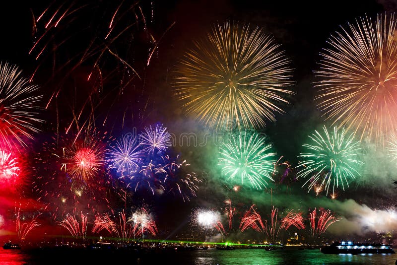 Fireworks on Sea stock image. Image of sparkles, beautiful - 6902507