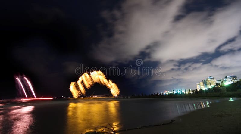 Fireworks at sea stock photo. Image of impressive, nice - 797102