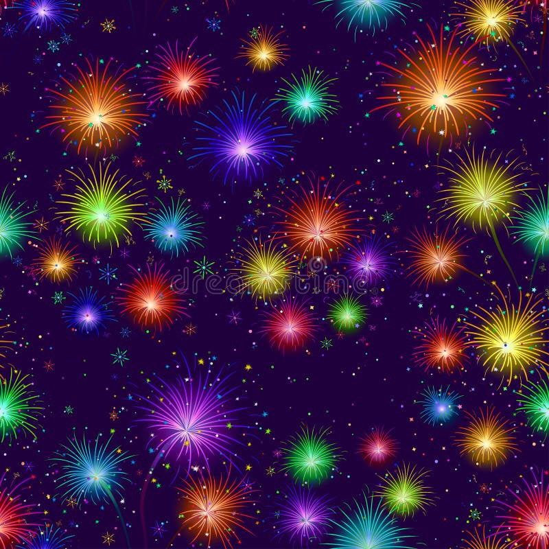 Fireworks, seamless stock vector. Illustration of background - 27585388