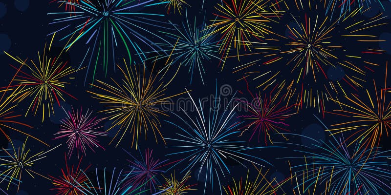 Fireworks seamless pattern stock vector. Illustration of traditional ...