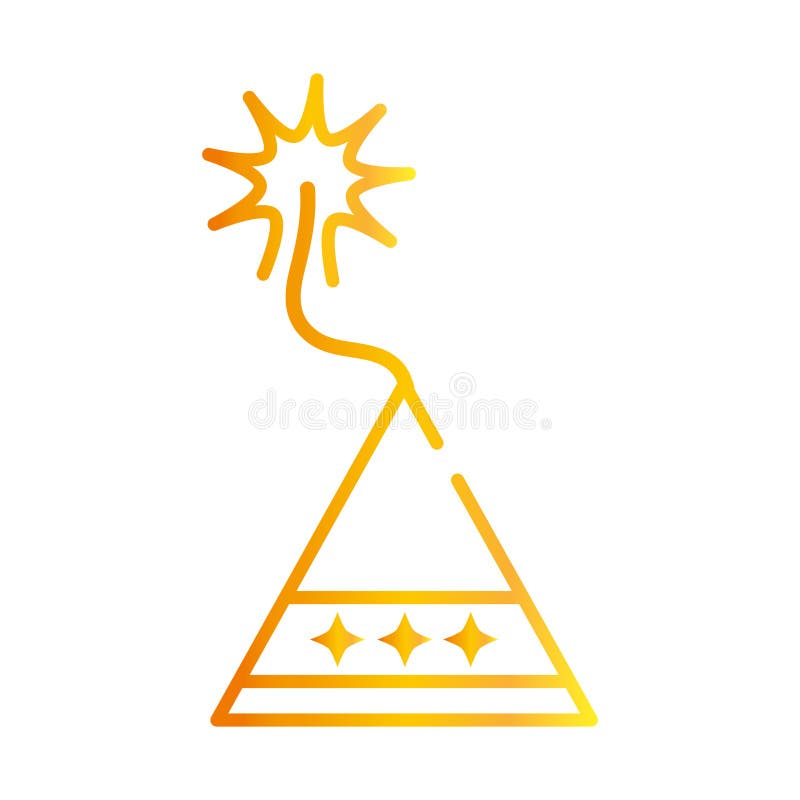 Fireworks Shaped Pyramid Clebration Festive Gradient Style Icon Vector ...