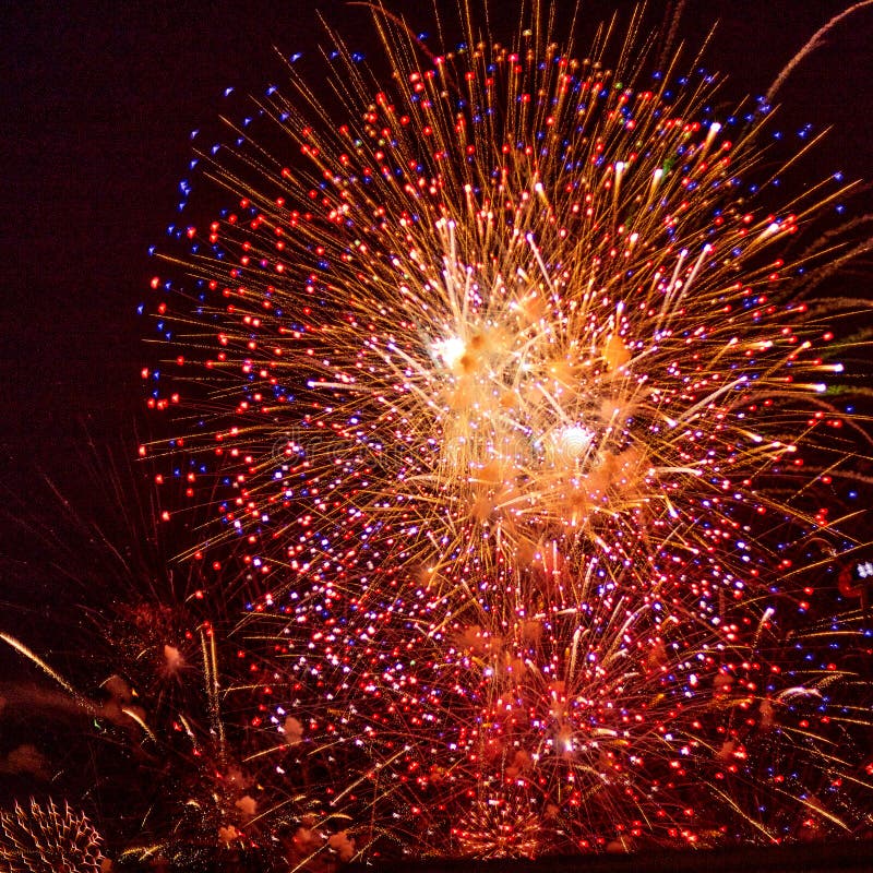 Sparkling Fireworks in the Sky Stock Photo - Image of july, space ...