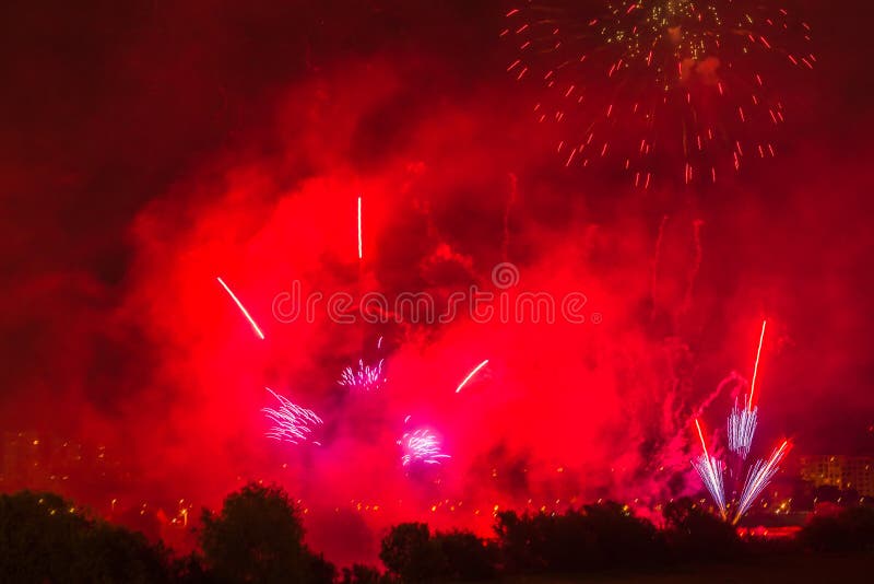 Fireworks stock image. Image of night, shot, loud, explosion - 94611285