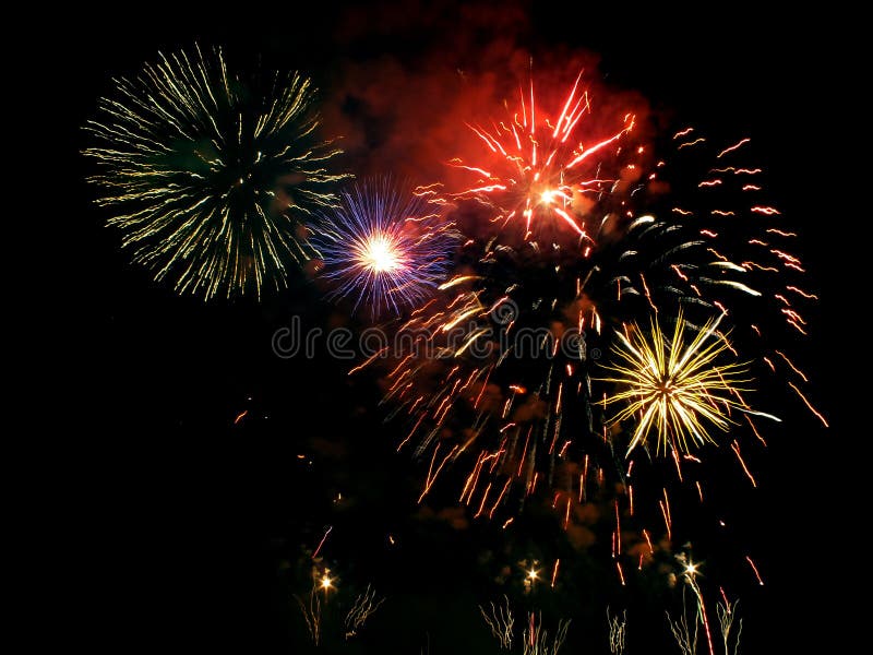Fireworks show stock image. Image of fire, fireworks - 108977923