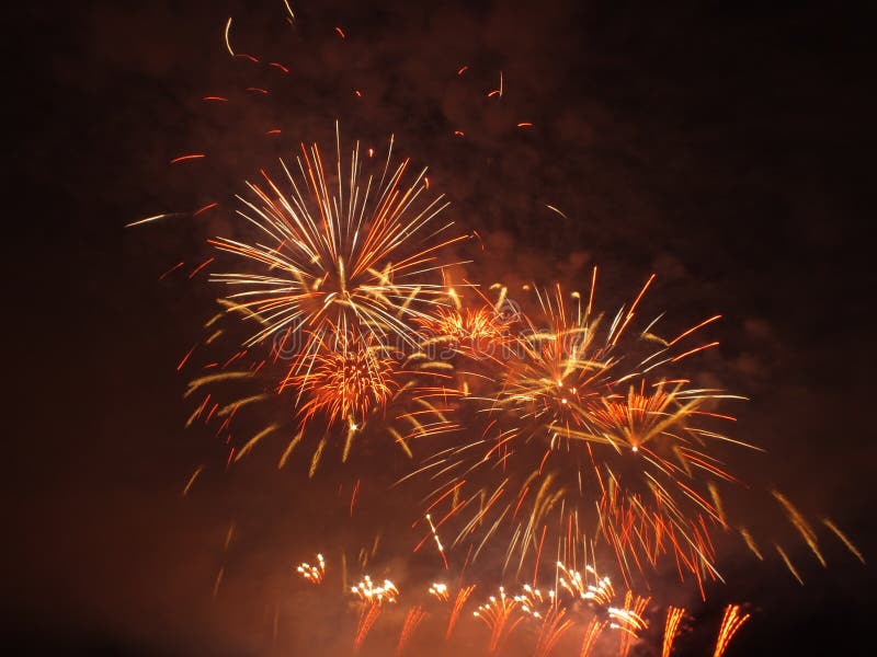 Fireworks Show with an Explosion of Color Stock Photo - Image of rocket ...