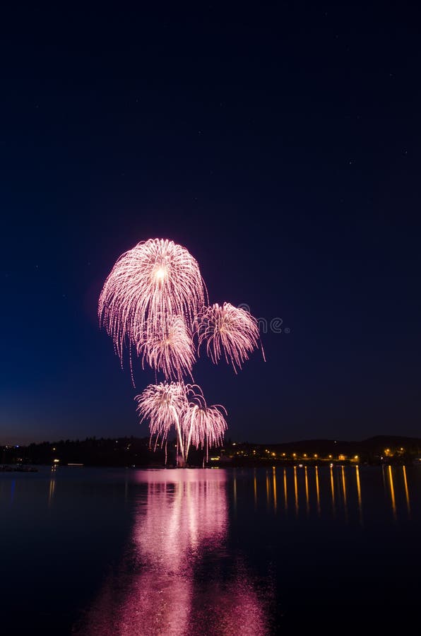 Fireworks Show with Stars in the Sky Stock Photo - Image of colorful ...