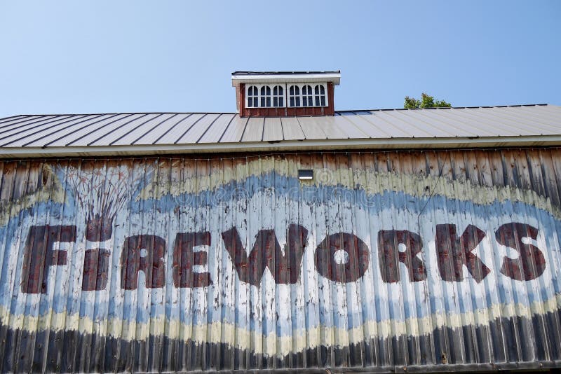 Fireworks Sign stock photo. Image of country, americana - 63025616
