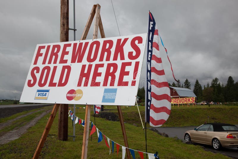 Fireworks Signs editorial stock image. Image of advertisement - 19970004