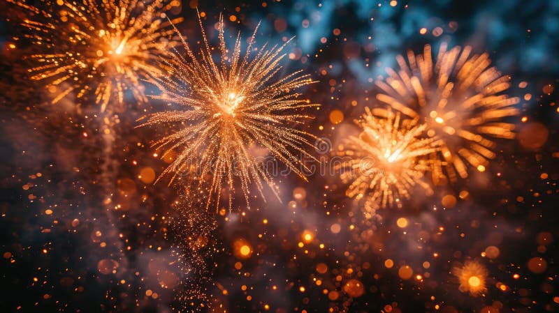 Fireworks Sky Banner stock illustration. Illustration of night - 303160010