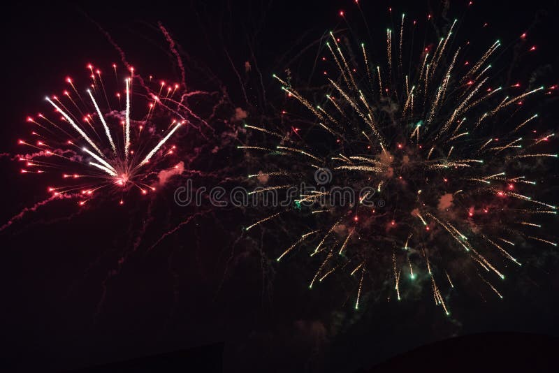 Fireworks in the Sky. Fireworks on the Black Sky Stock Photo - Image of ...