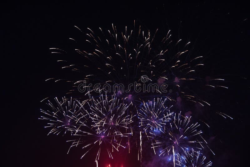 Fireworks in the Sky. Fireworks on the Black Sky Stock Photo - Image of ...