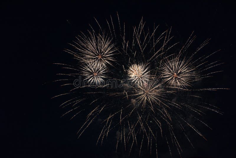 Fireworks in the Sky. Fireworks on the Black Sky Stock Photo - Image of ...