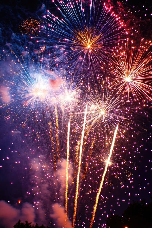 Fireworks in Sky stock photo. Image of sparklers, display - 380552568