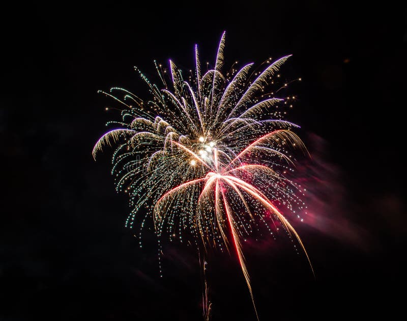 Fireworks in the sky stock photo. Image of enjoy, fire - 156432740