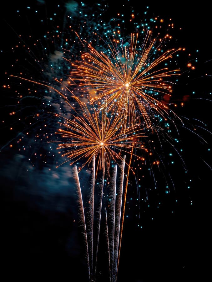 Fireworks in sky stock image. Image of night, show, display - 376221011