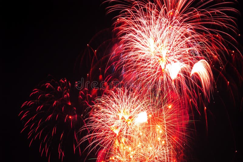 Fireworks in the Sky of Night Stock Photo - Image of stunning, flame ...