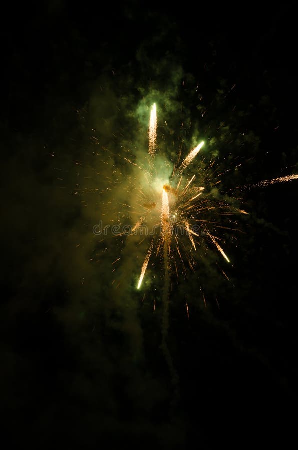 Fireworks in the Sky at Night Stock Image - Image of year, white: 60388061