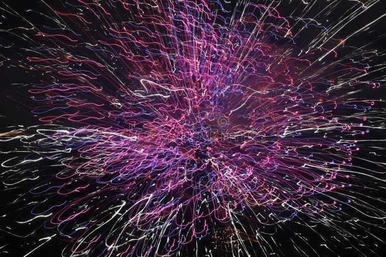 Fireworks with Slow Shutter Speed Stock Image - Image of design ...