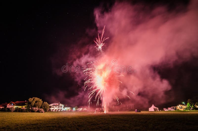 Fireworks with smoke stock image. Image of fireworks - 83184047