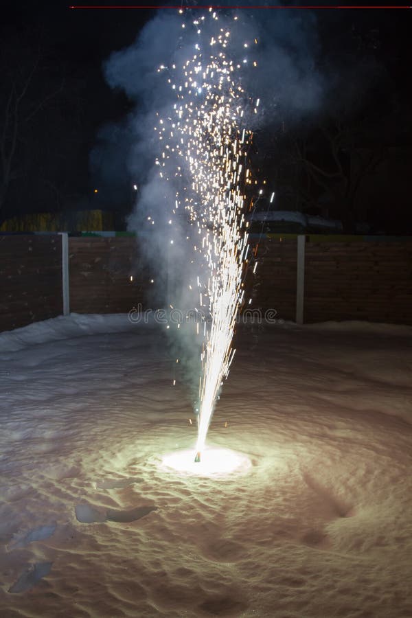 Fireworks on snow stock photo. Image of snow, glacier - 31410970